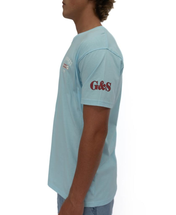 G&S Surfboards Tee | Turquoise | Golden Breed